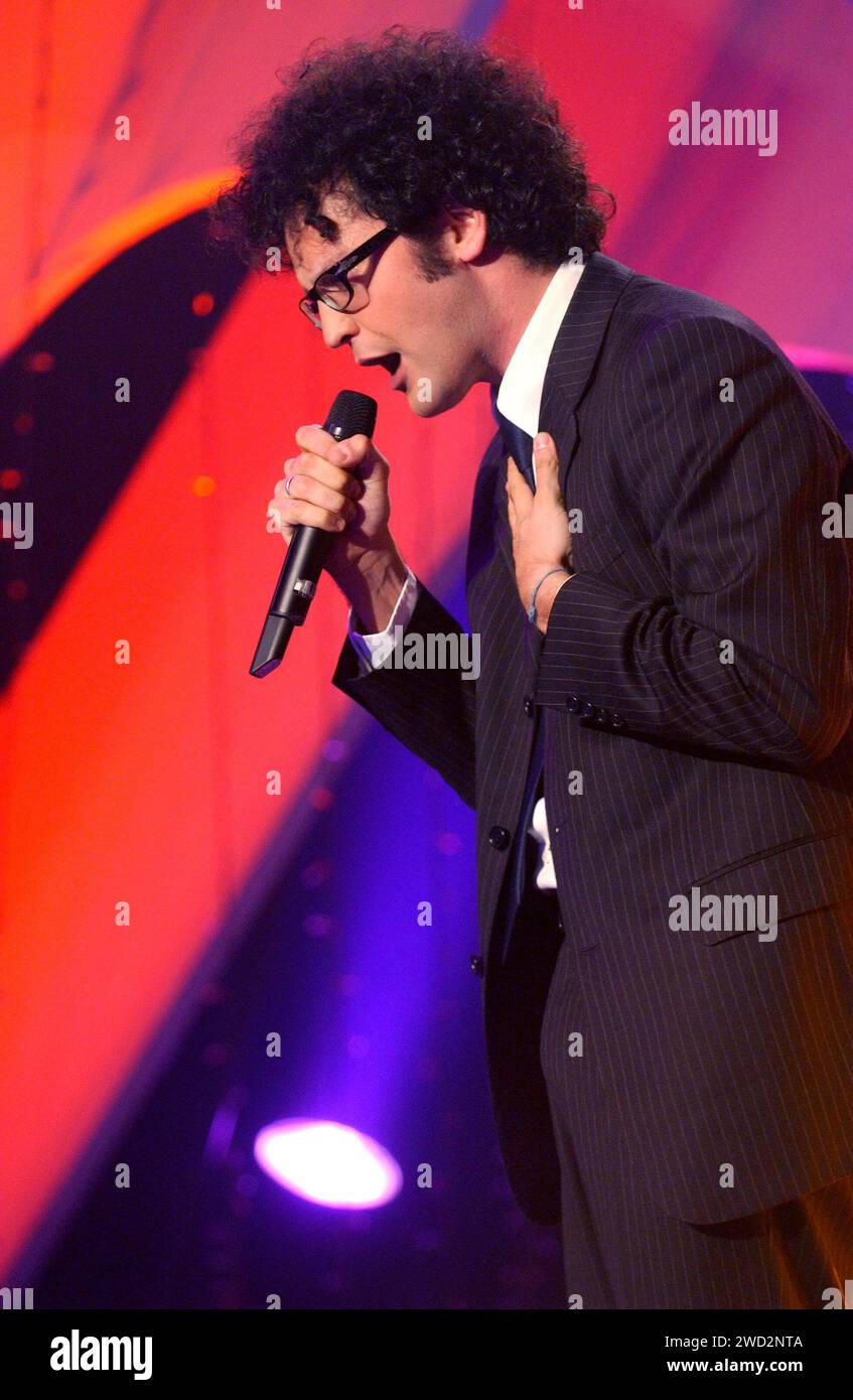 Milan Italy 2005-05-11: Simone Cristicchi, Italian singer,during the ...