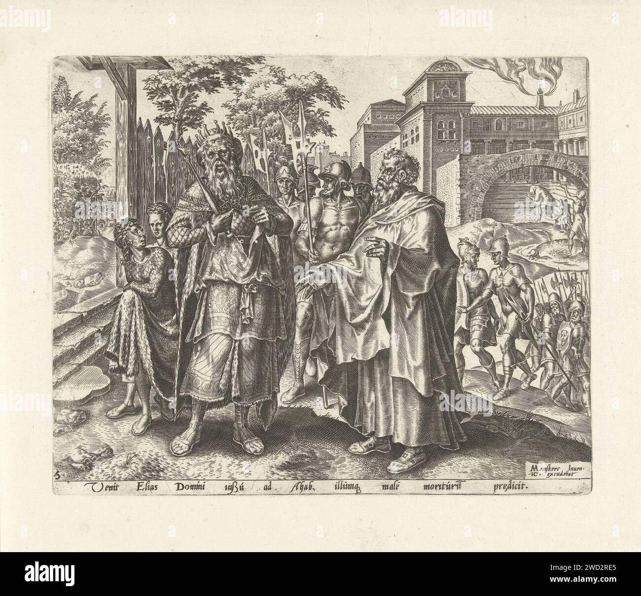 ACHAB shows repentance after the curse of Elia, Philips Galle, After ...