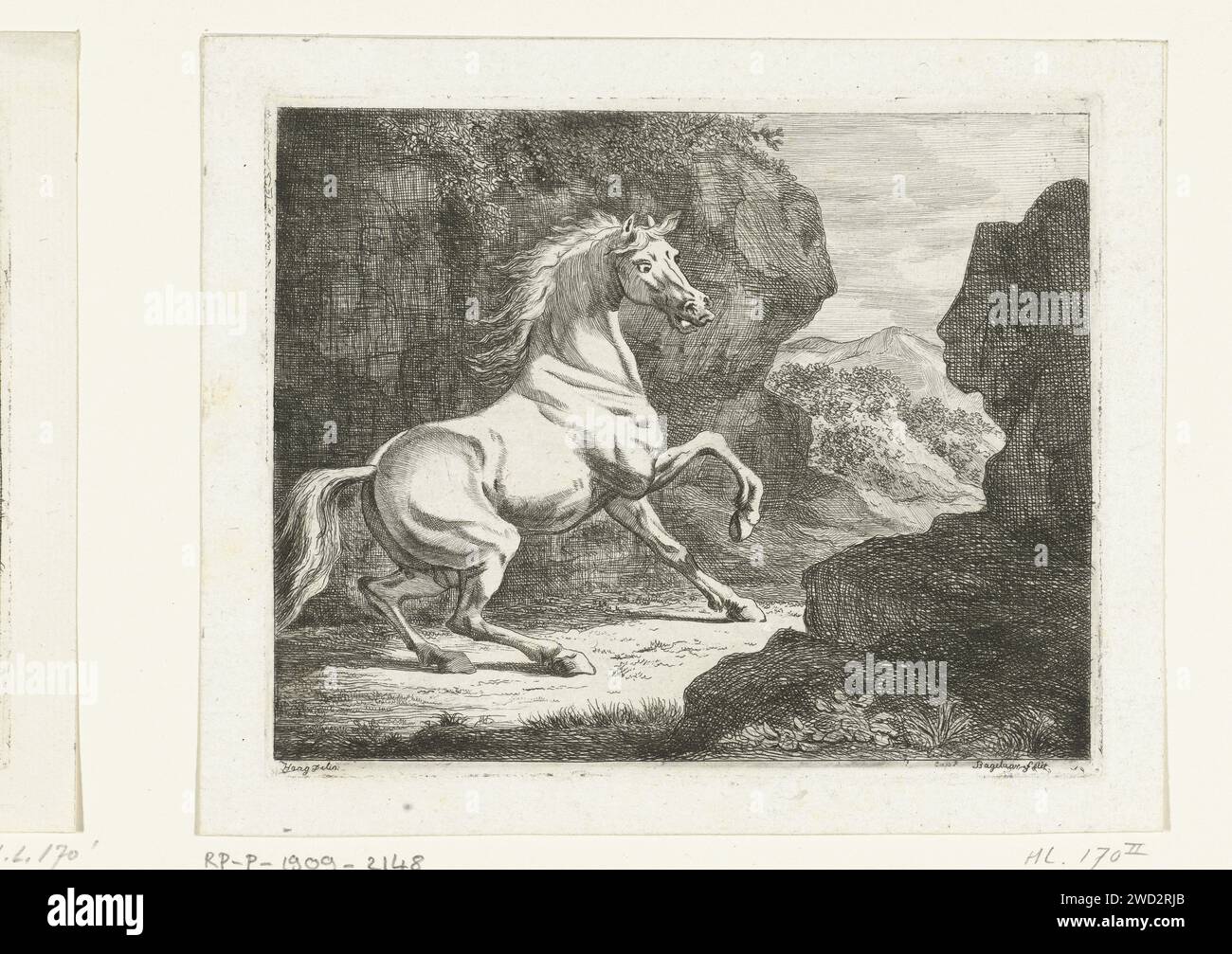 Bouncing white stallion, Ernst Willem Jan Bagelaar, after Tethart ...
