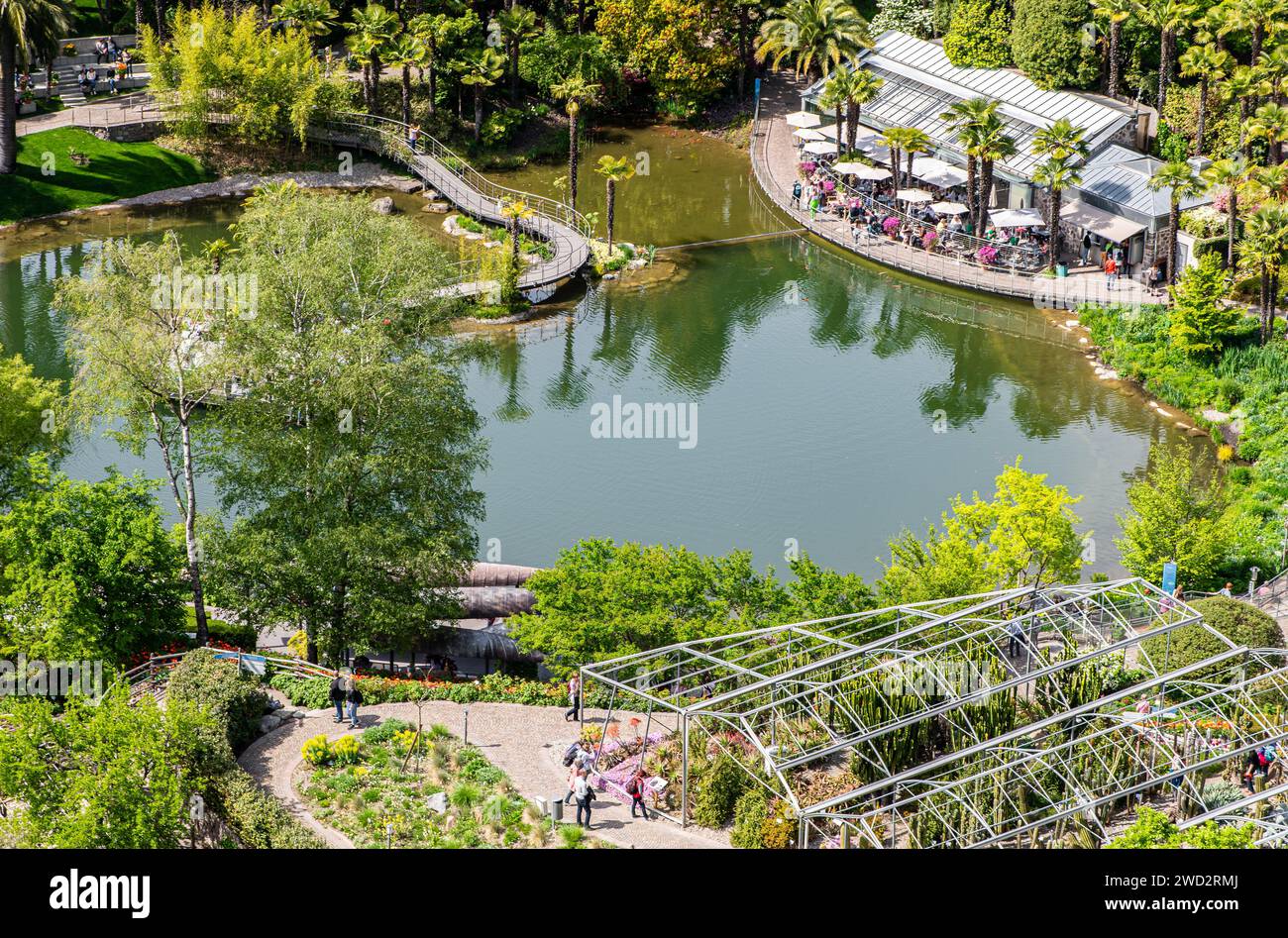 Trauttmansdorff gardens of Merano in South Tyrol, Bolzano province ...