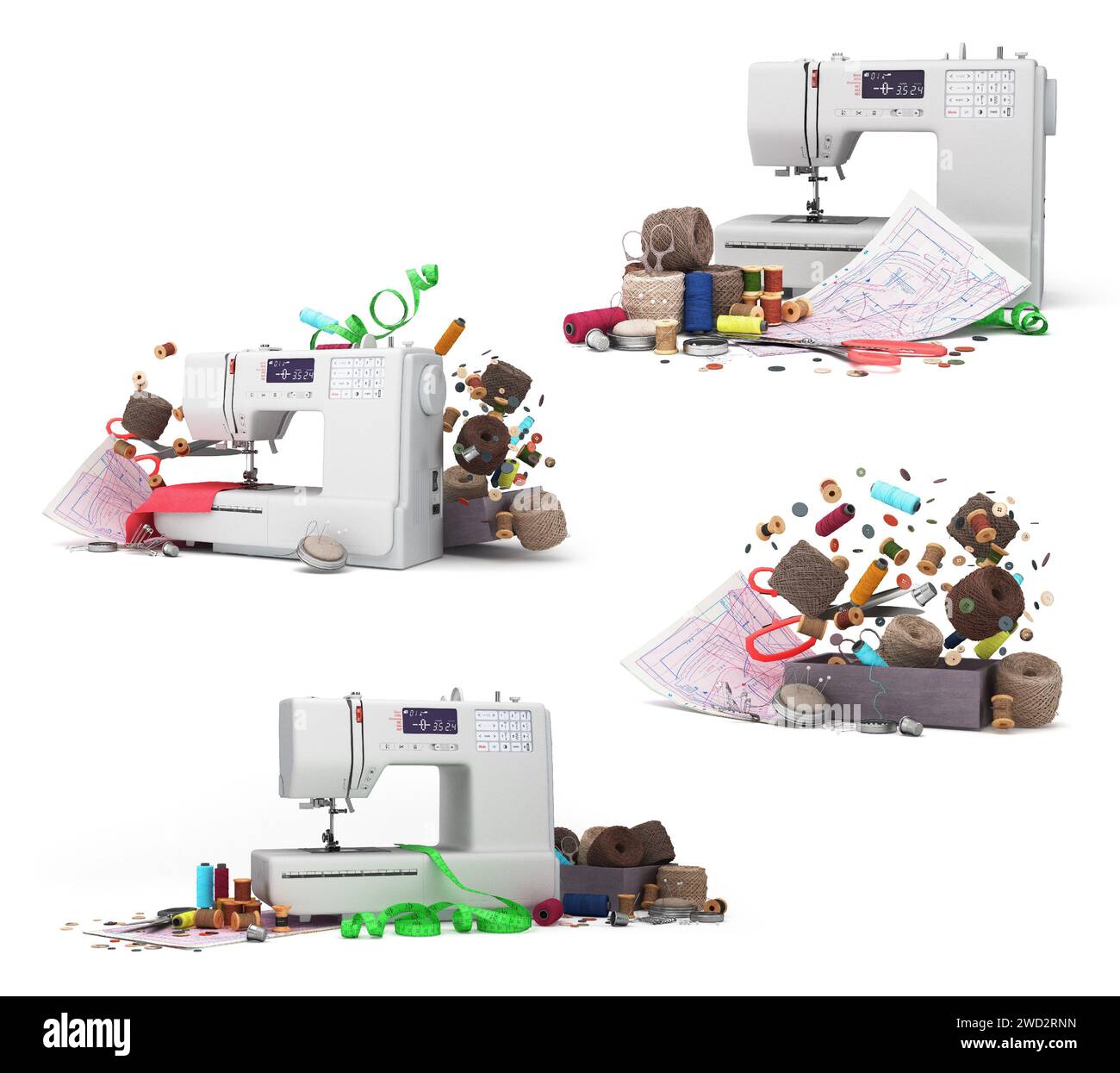 Sewing machine set collection hi-res stock photography and images - Alamy