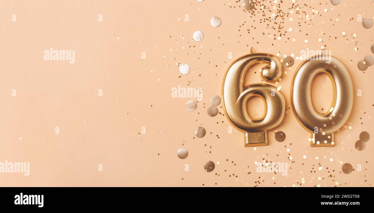 60 years celebration. Greeting banner Stock Photo - Alamy