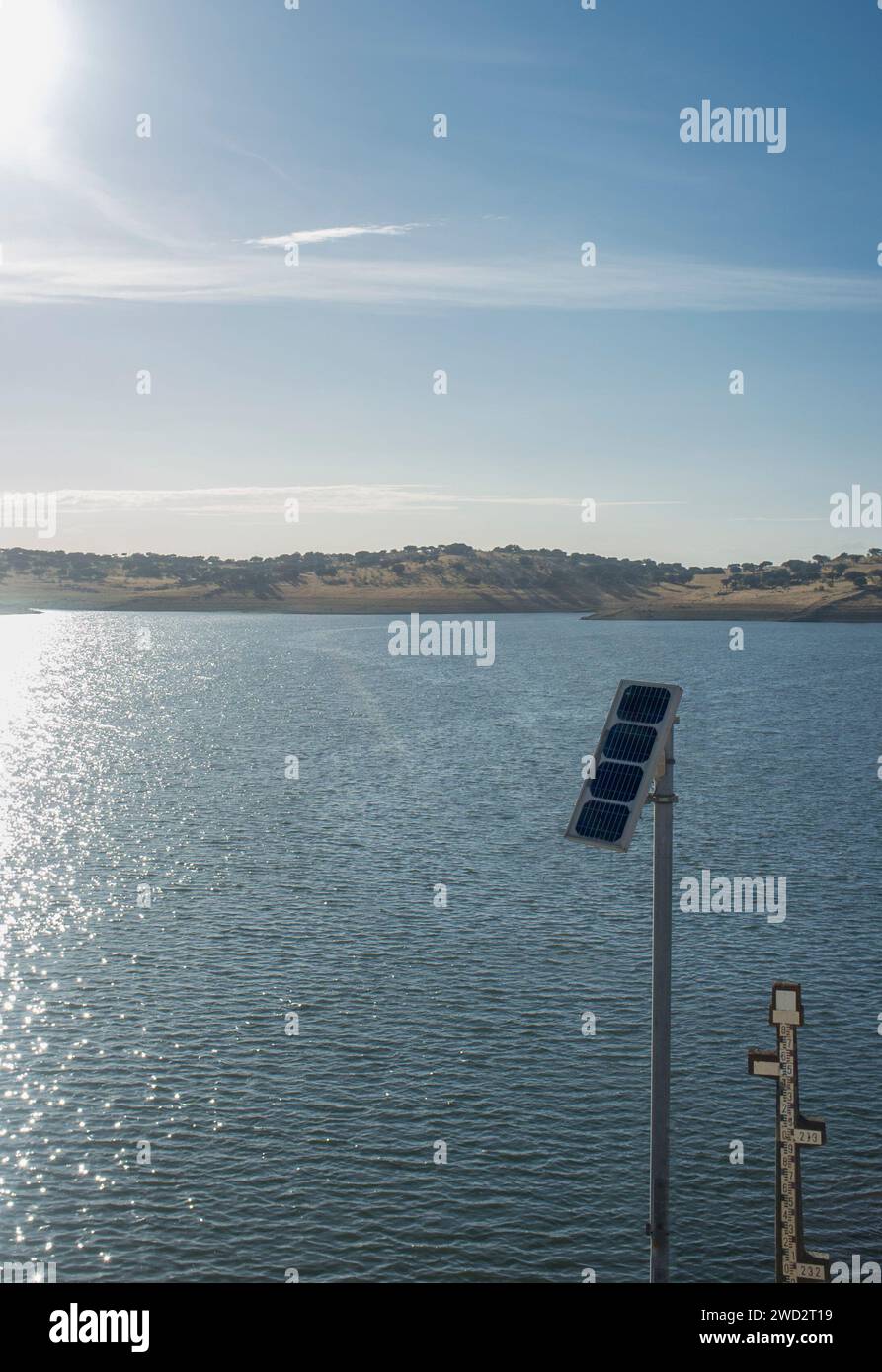 Scale for water level measurement of reservoir. Measuring instrument ...