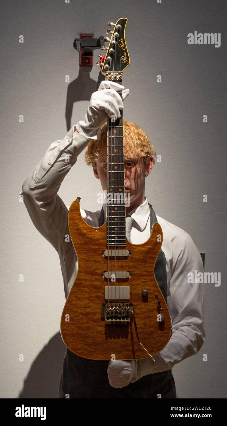 Christie's, London, UK. 18th Jan, 2024. Christie's will auction guitars ...
