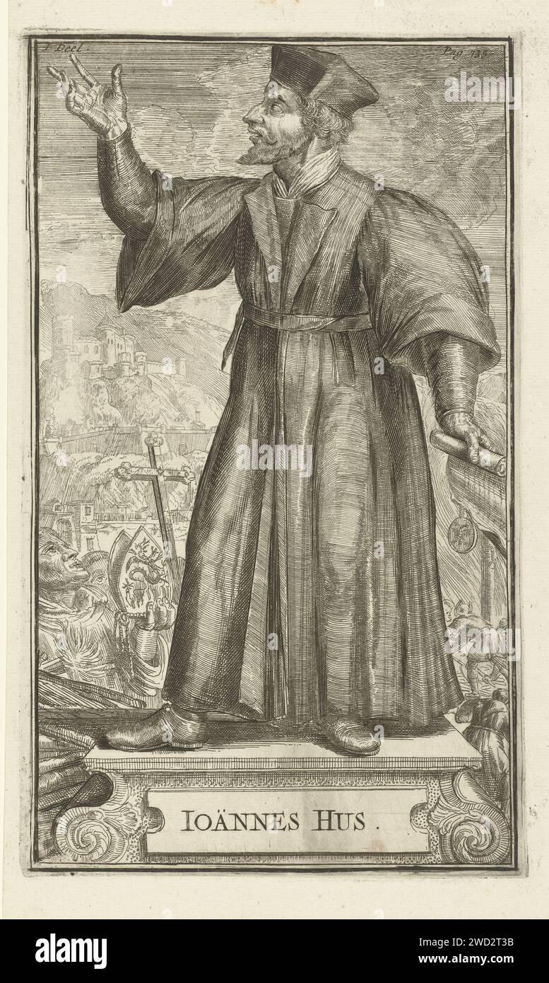 Portrait of Johannes Hus, Romeyn de Hooghe, 1701 print Portrait of ...