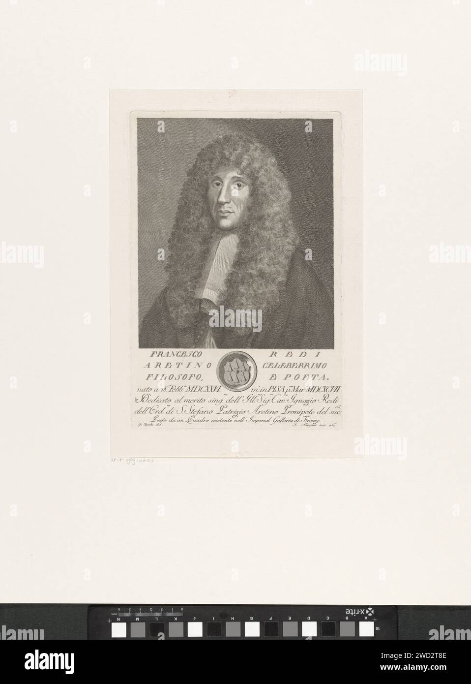 Portret Van Francesco Redi, Francesco Allegrini, After Giuseppe Zocchi ...