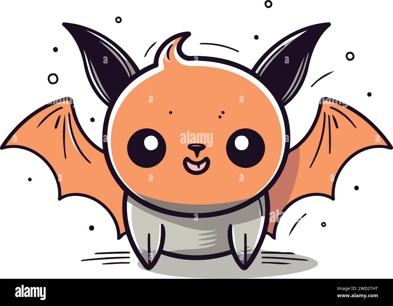 Cute little bat. Vector illustration. Isolated on white background ...