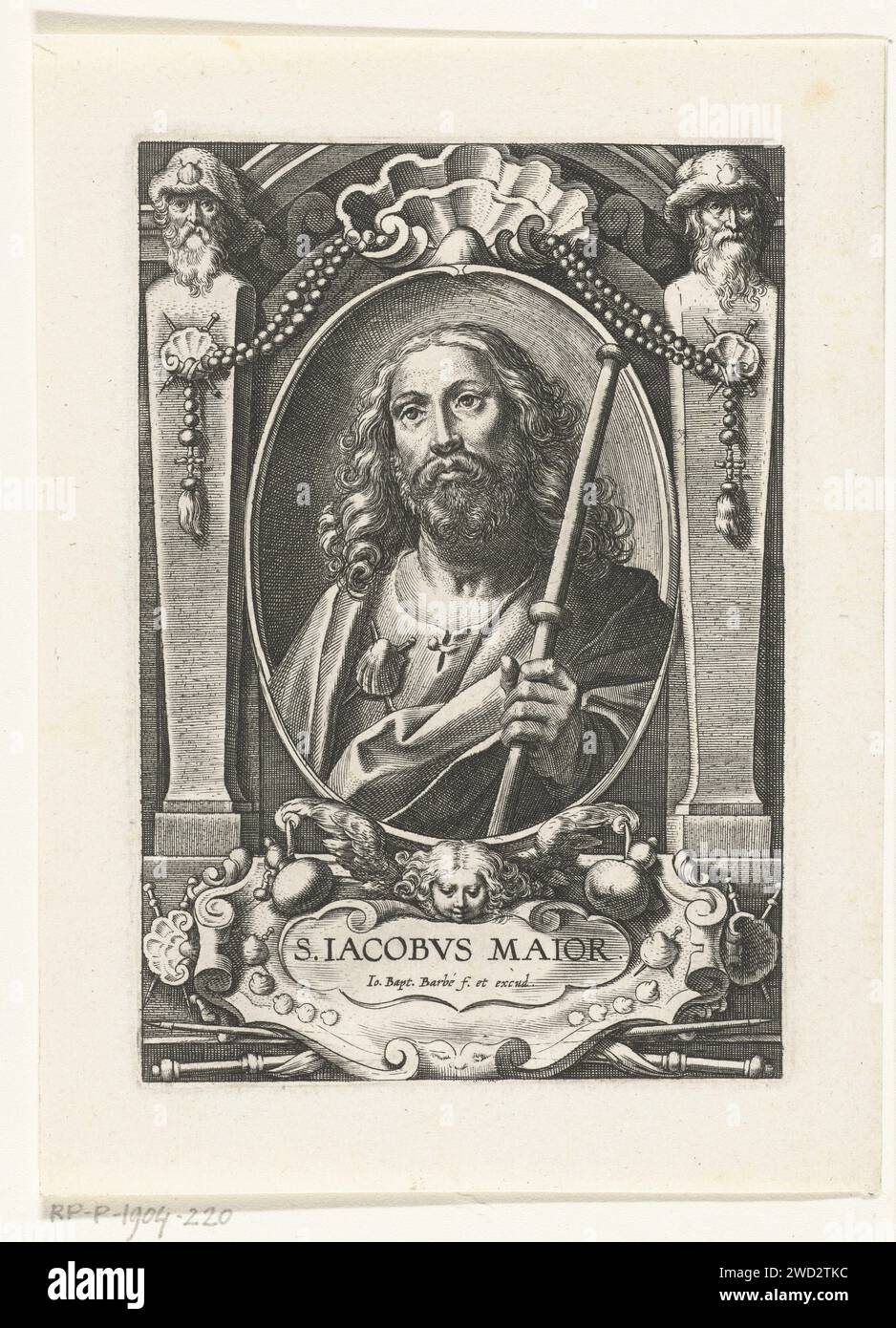 Apostle Jakobus the superior (Jacobus Maior) with pilgrim staff in ...
