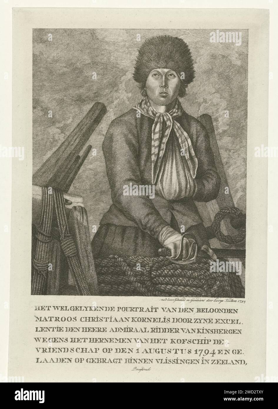 Portrait of Christiaan Cornelis, George Kockers, after Jacob Perkois ...