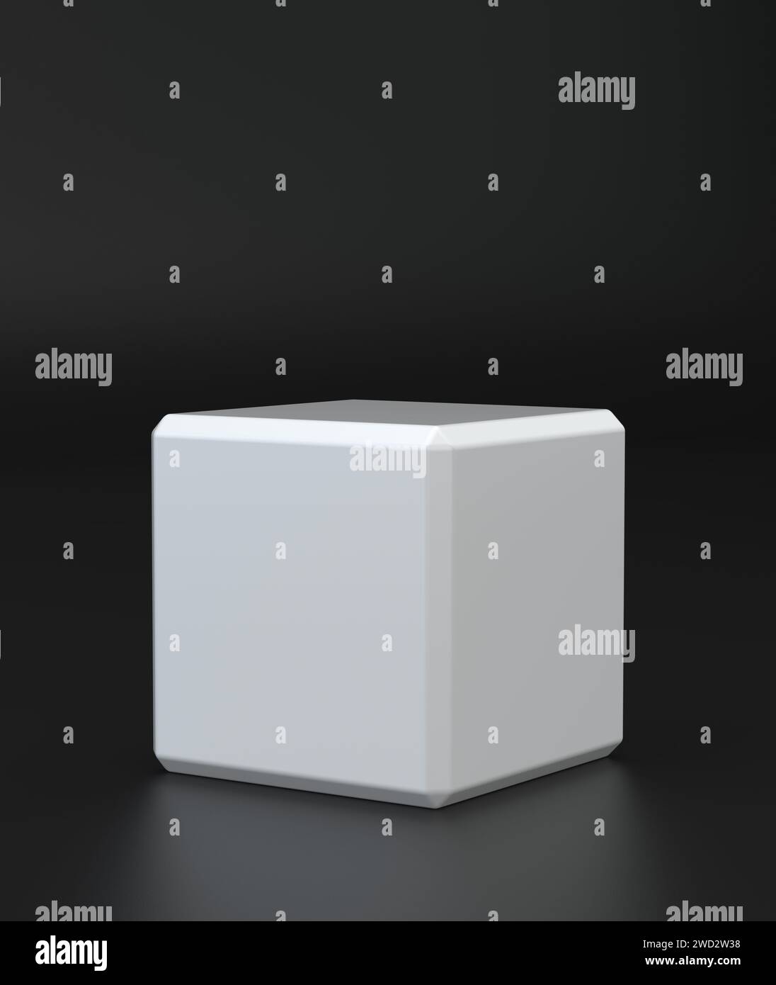 White cube on black background. Studio background Stock Photo - Alamy