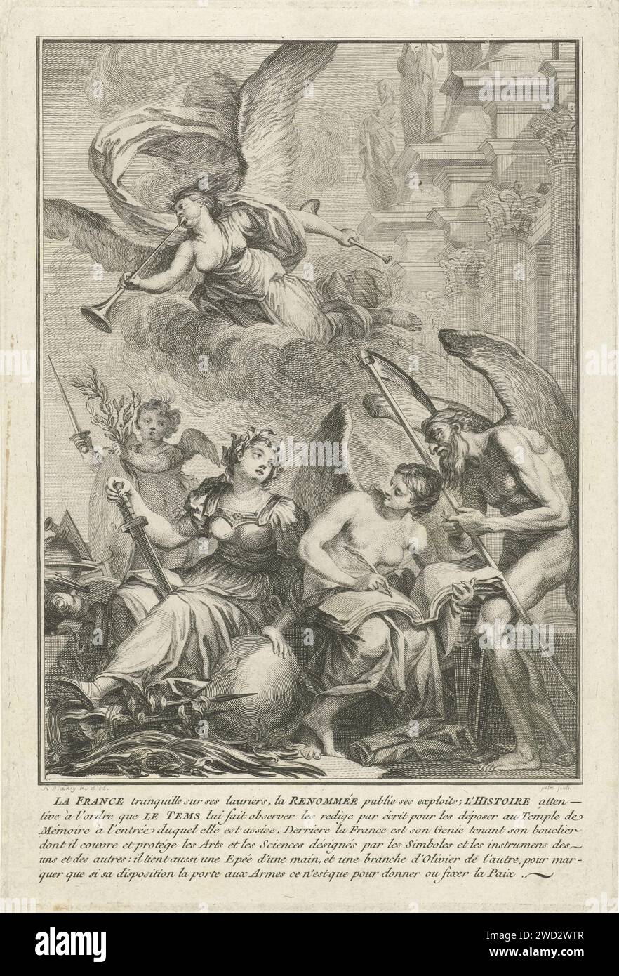 Allegorical show with France, Historiography and Father Time, Pieter ...