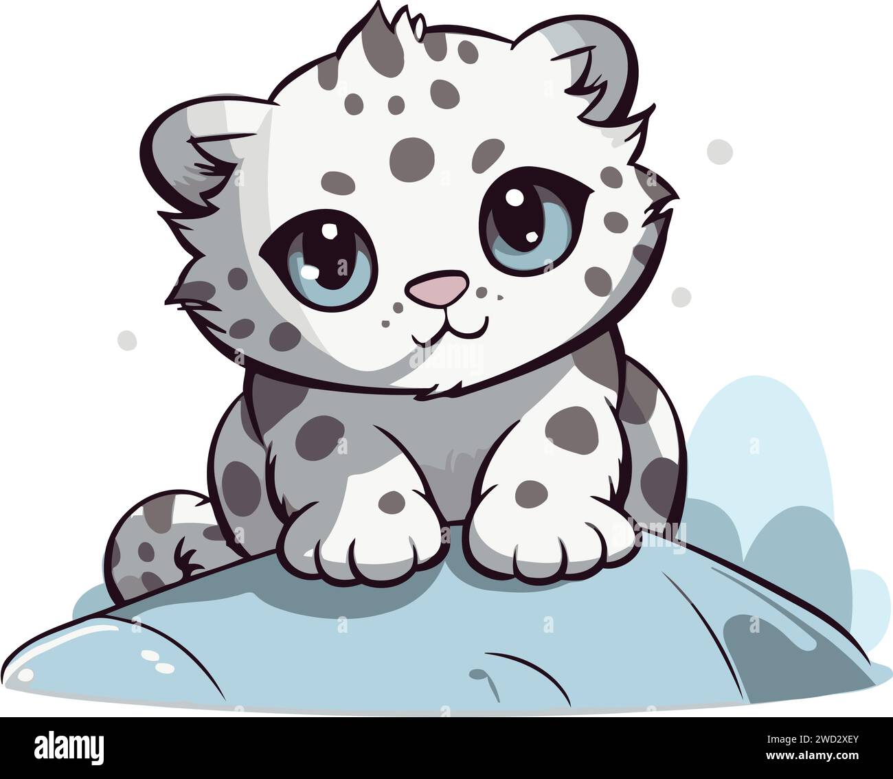 Young snow leopard Stock Vector Images - Alamy