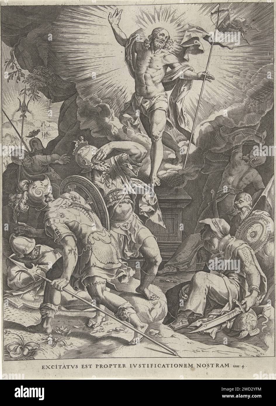 Opstanding van Christus, anonymous, after Cornelis Cort, after Giulio ...