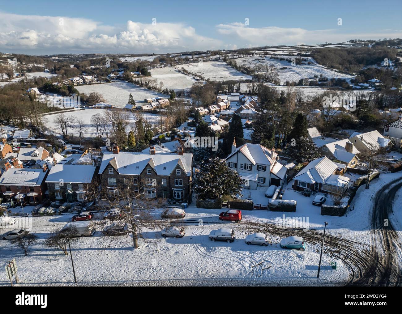 Snowy conditions in Sleights in North Yorkshire. Hundreds of schools ...