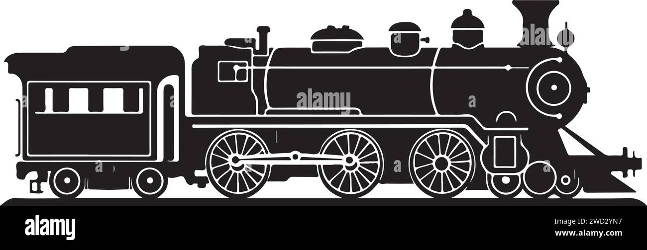 Vintage retro red train Black and White Stock Photos & Images - Alamy