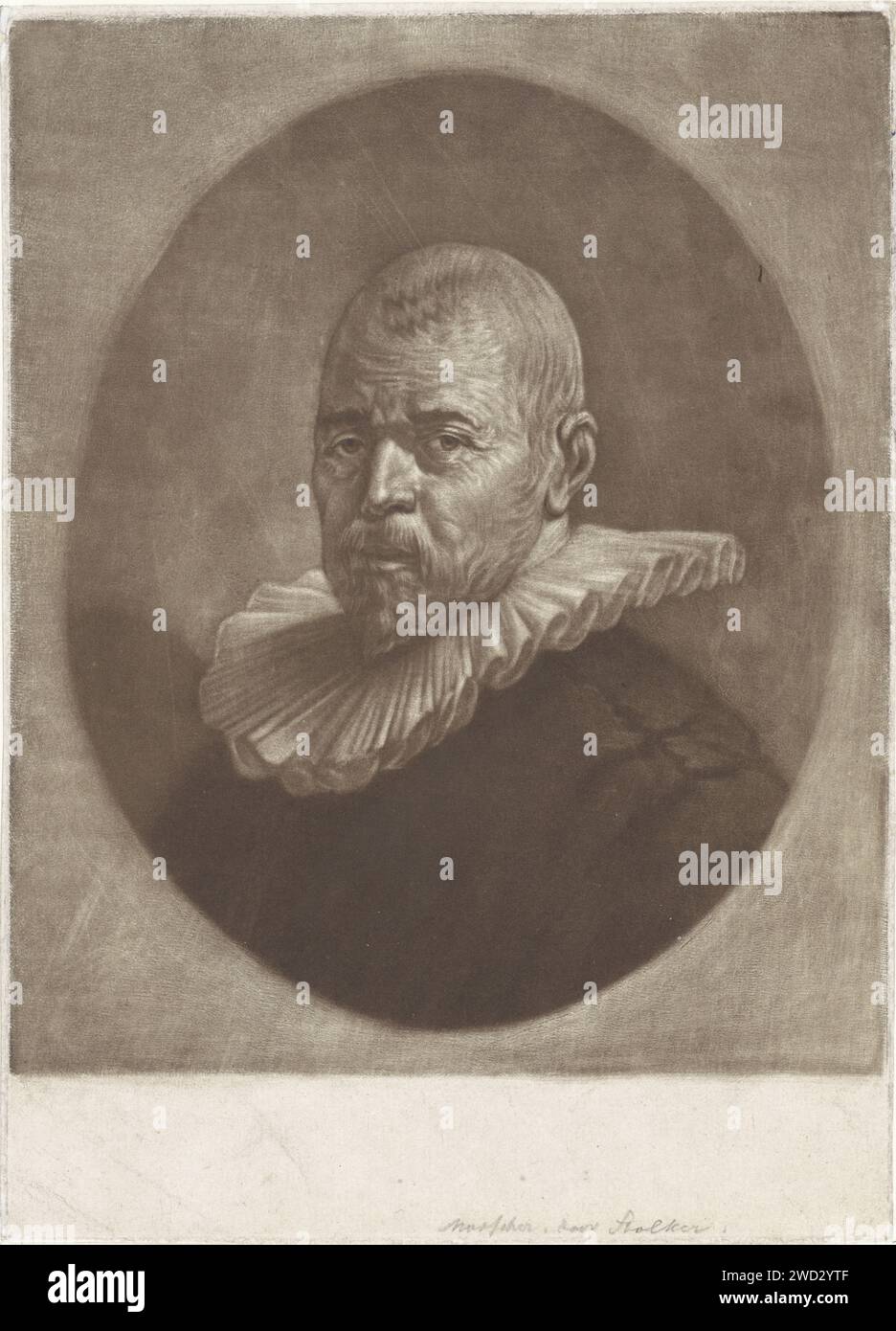 Portrait of a man with a pleated collar, Jan Stolker, After Frans Hals ...