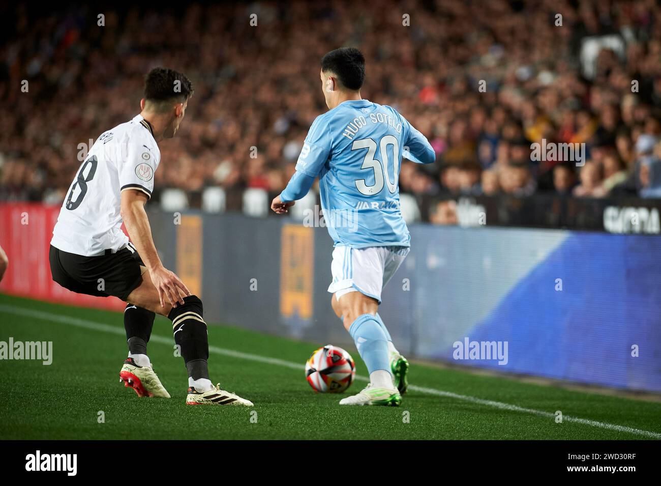 Jose Luis Garcia Vaya Pepelu of Valencia CF, Hugo Sotelo RC Celta Vigo ...