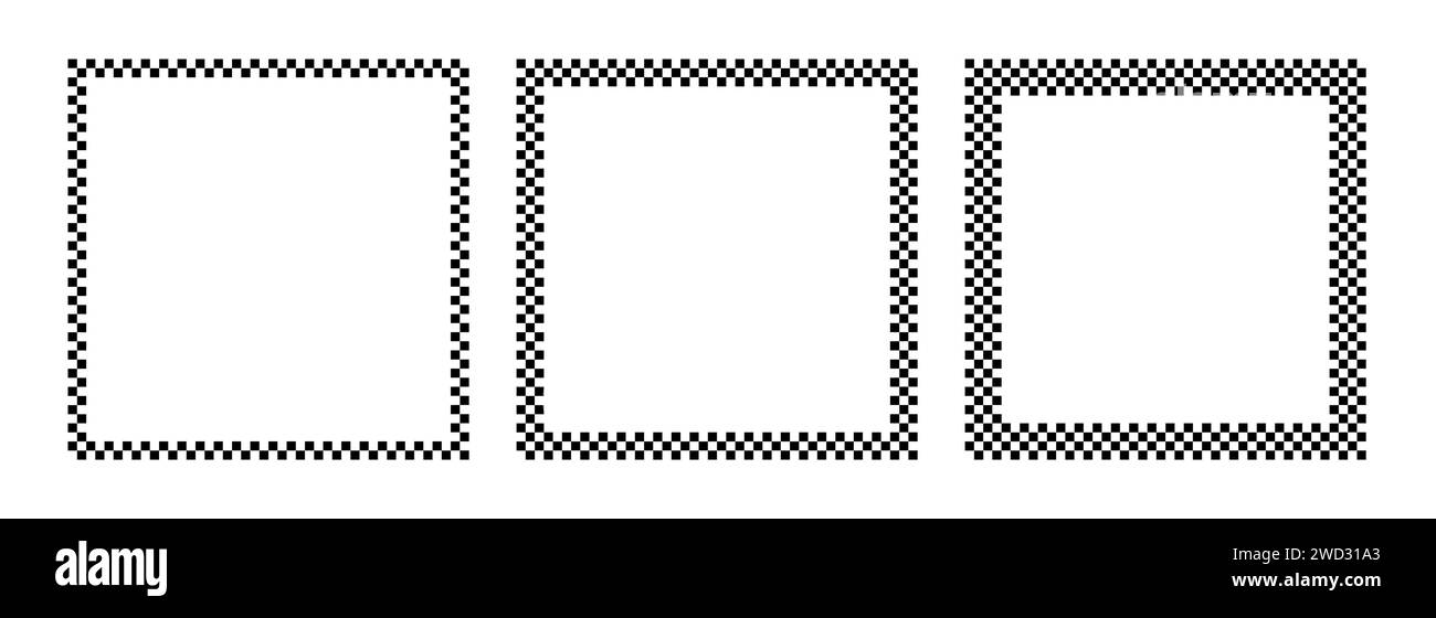 Square checker frames. Racing chess borders. Design for text for start ...