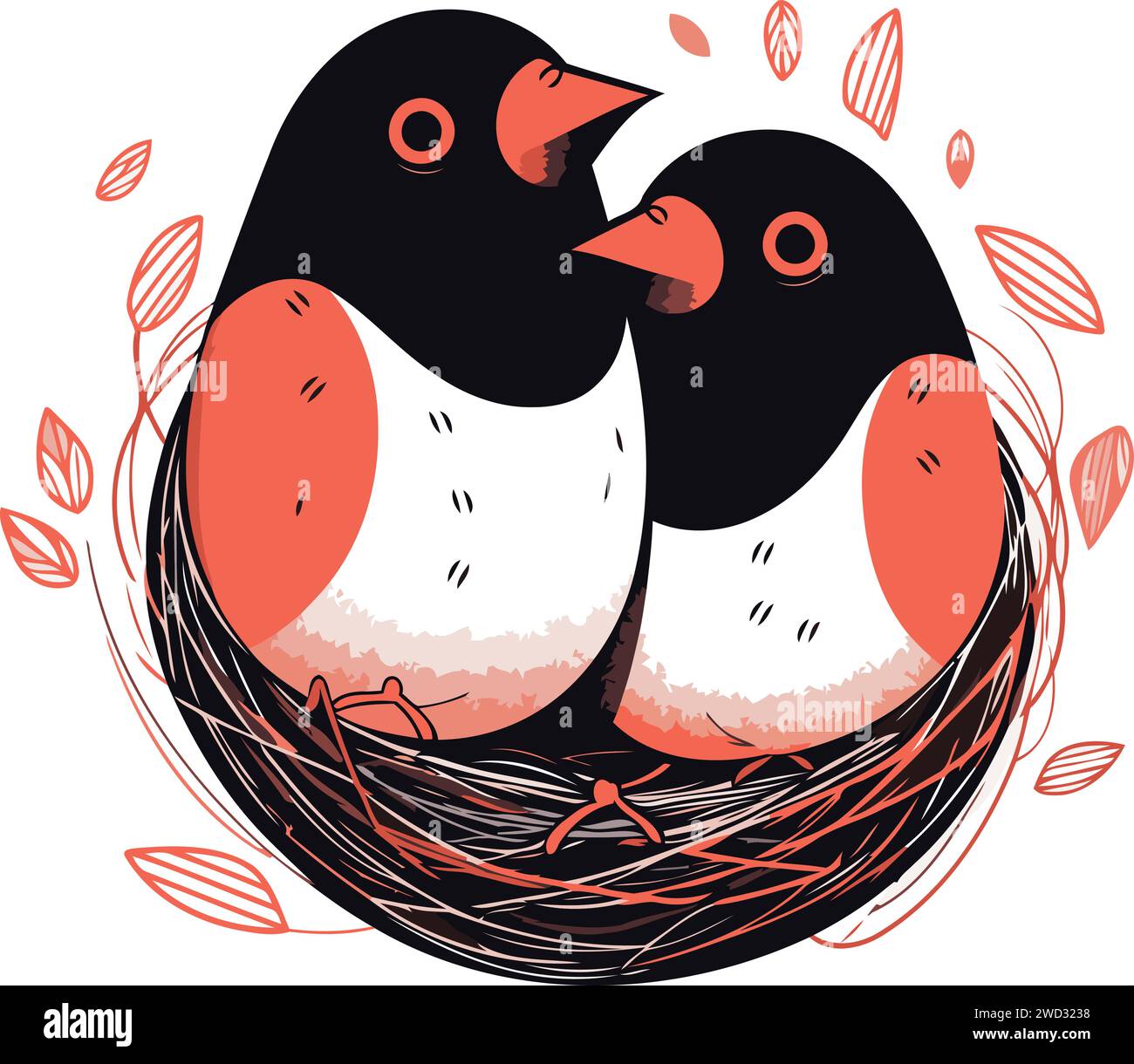 Couple in birds nest Stock Vector Images - Alamy