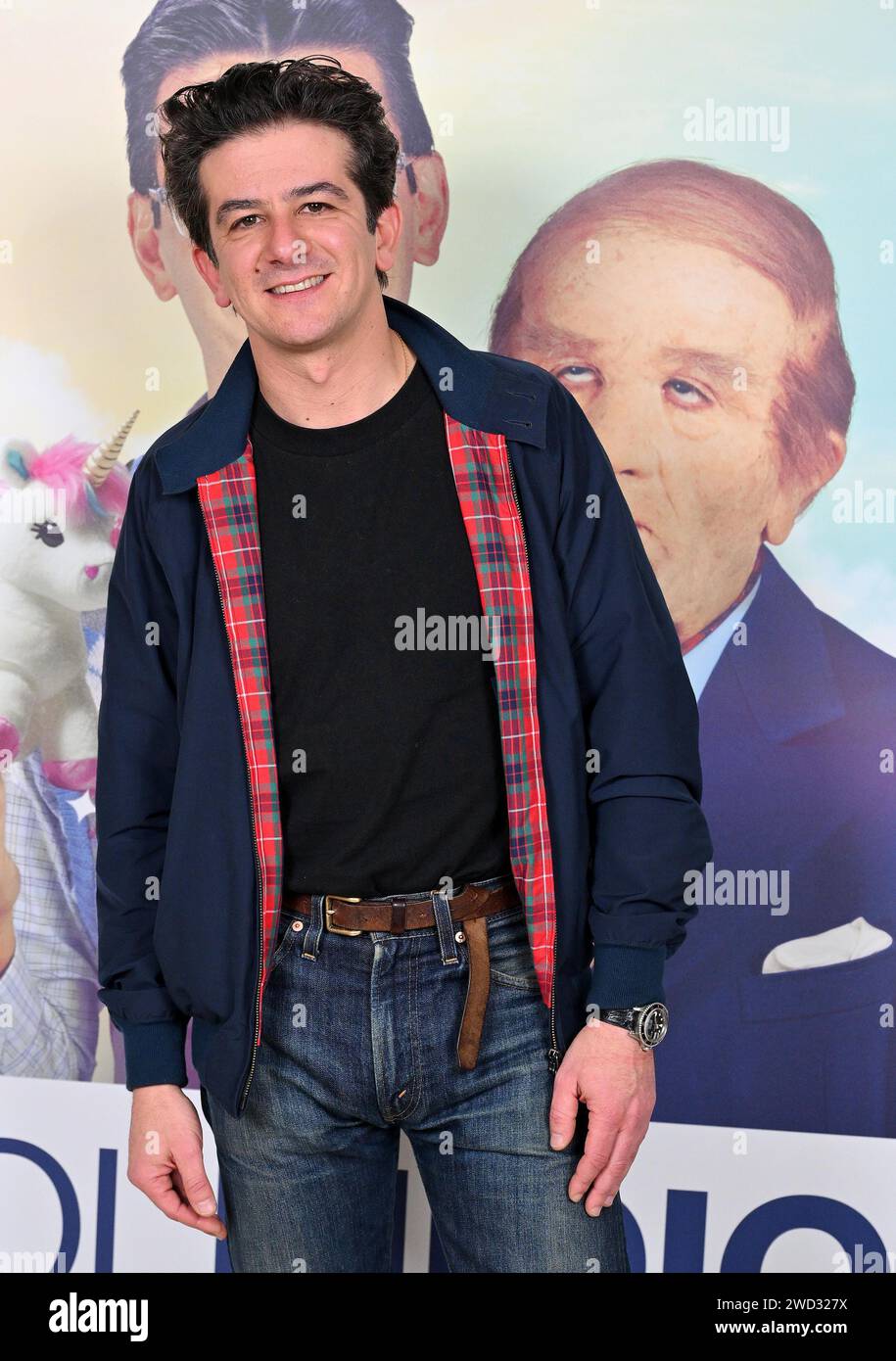 January 18, 2024, Rome, ITALY: Italian actor Francesco Mandelli poses ...