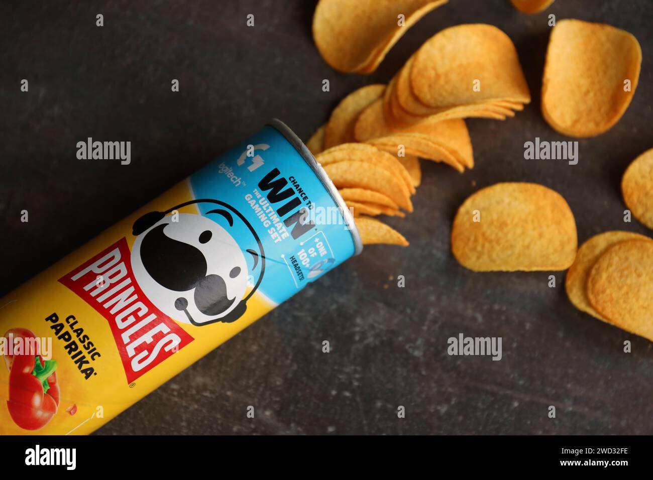 KYIV, UKRAINE - 4 MAY, 2023: Pringles tube of chips with rare classic ...