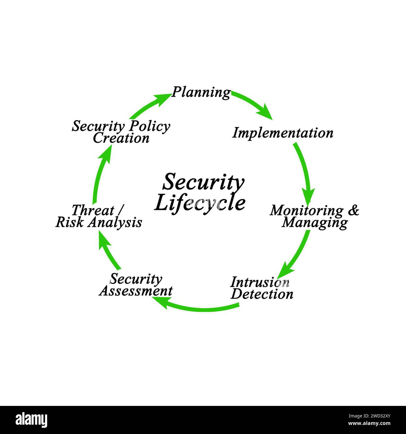 Seven Stages of Security Lifecycle Stock Photo - Alamy