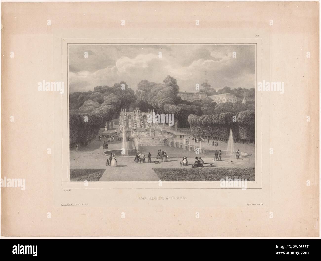 Fontein at the Château de Saint -Cloud, Jean Baptiste Arnout, 1837 ...