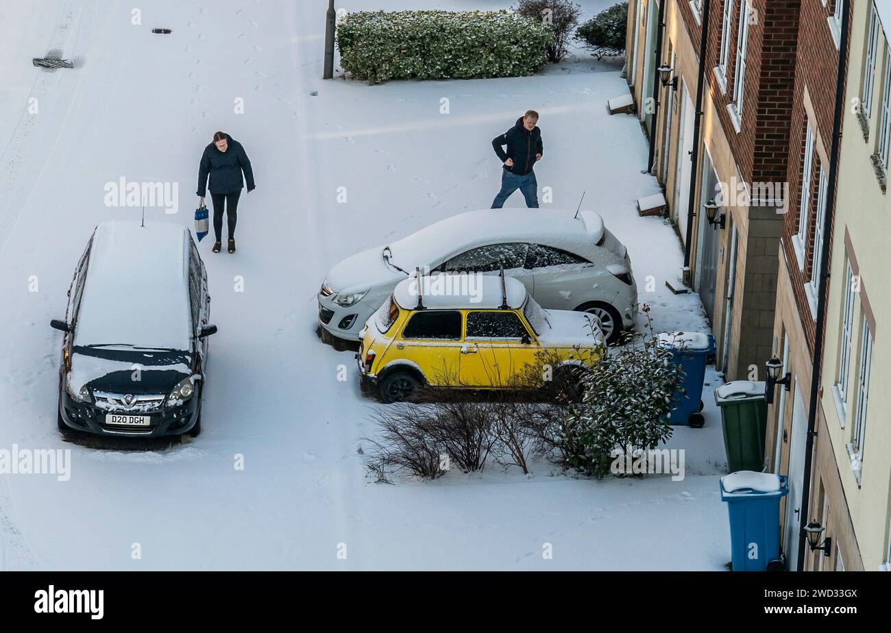 Snowy conditions in Whitby. Hundreds of schools are shut, some for a ...