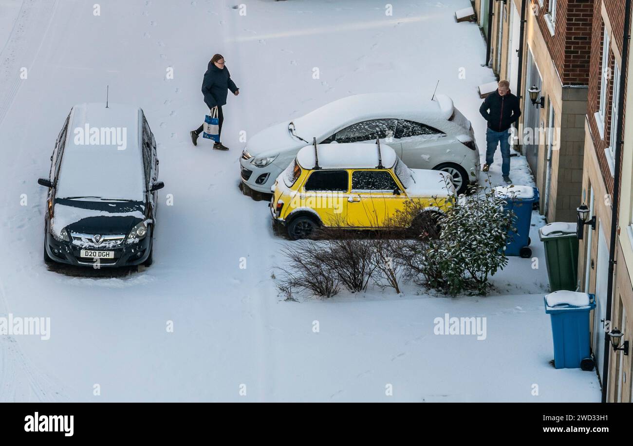 Snowy conditions in Whitby. Hundreds of schools are shut, some for a ...