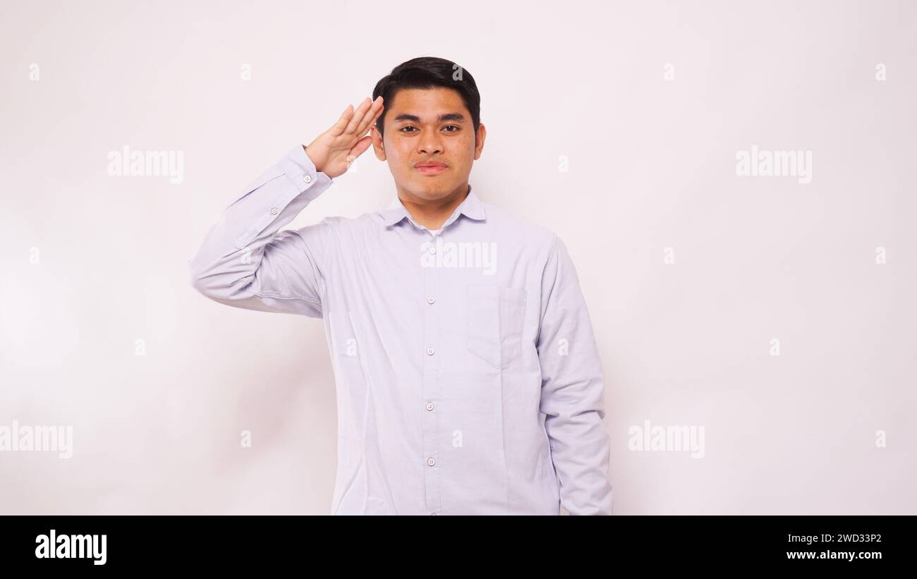 Asian man using sign language with hand. learn sign language by hand ...