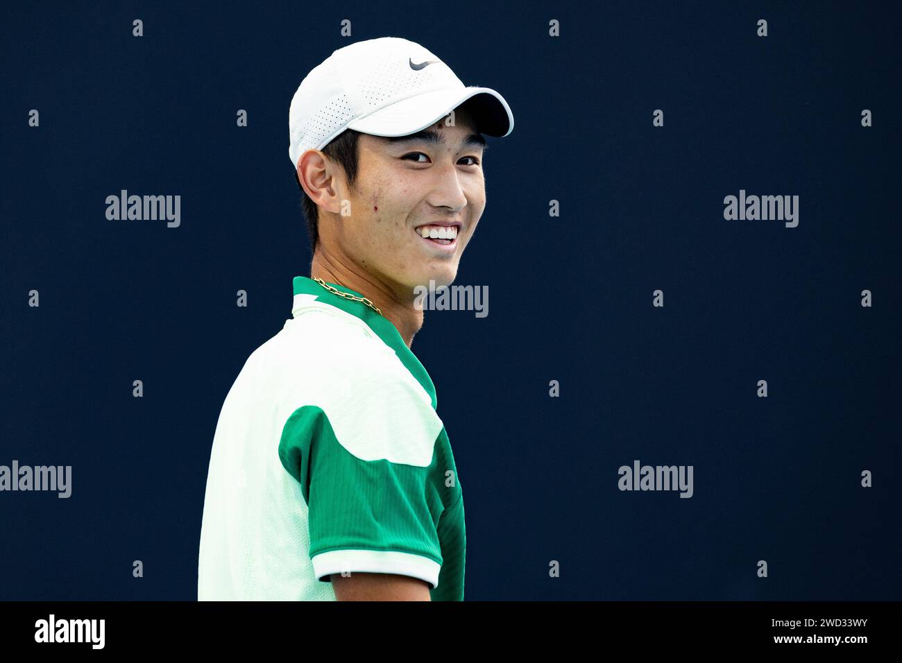Melbourne, Australia. 18th Jan, 2024. Shang Juncheng of China reacts ...