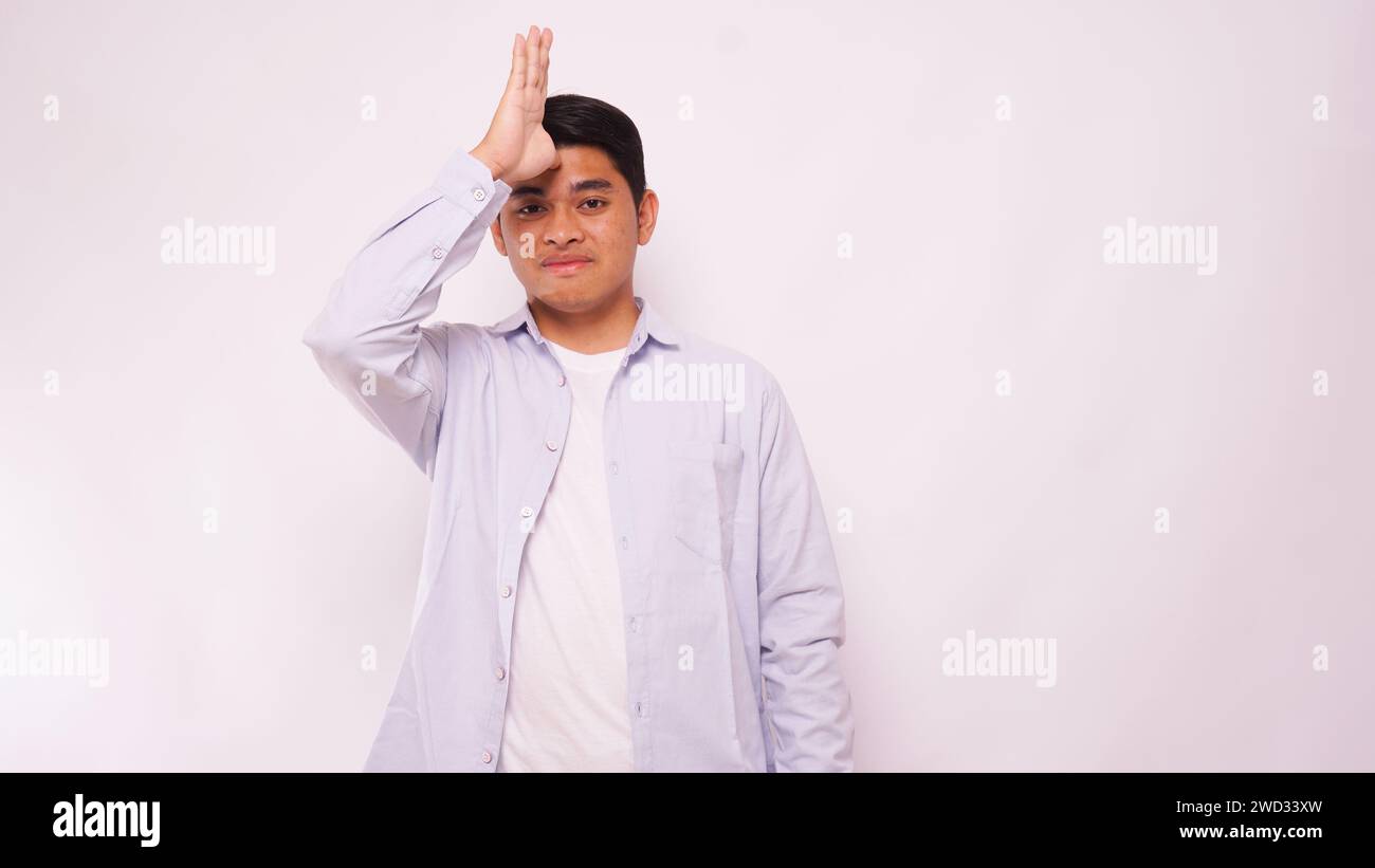 Asian man using sign language with hand. learn sign language by hand ...