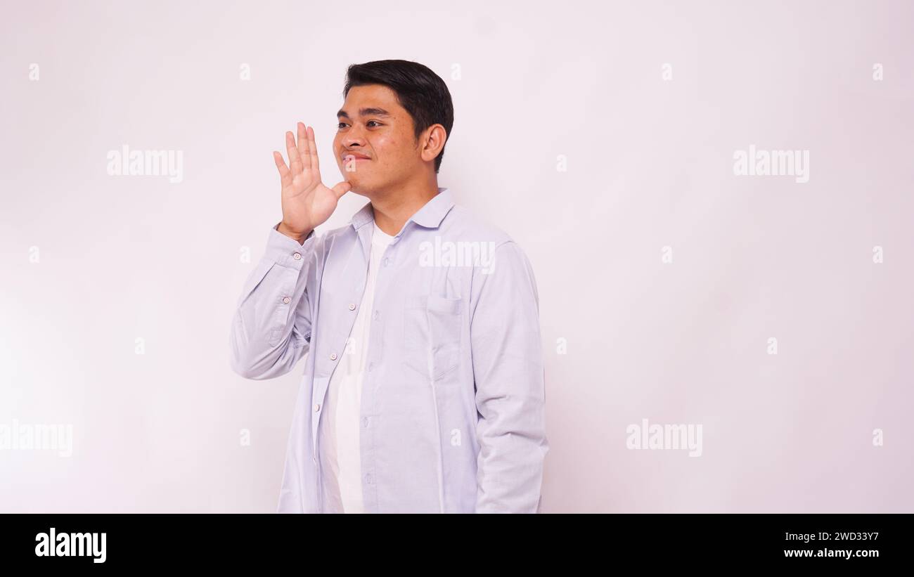 Asian man using sign language with hand. learn sign language by hand ...