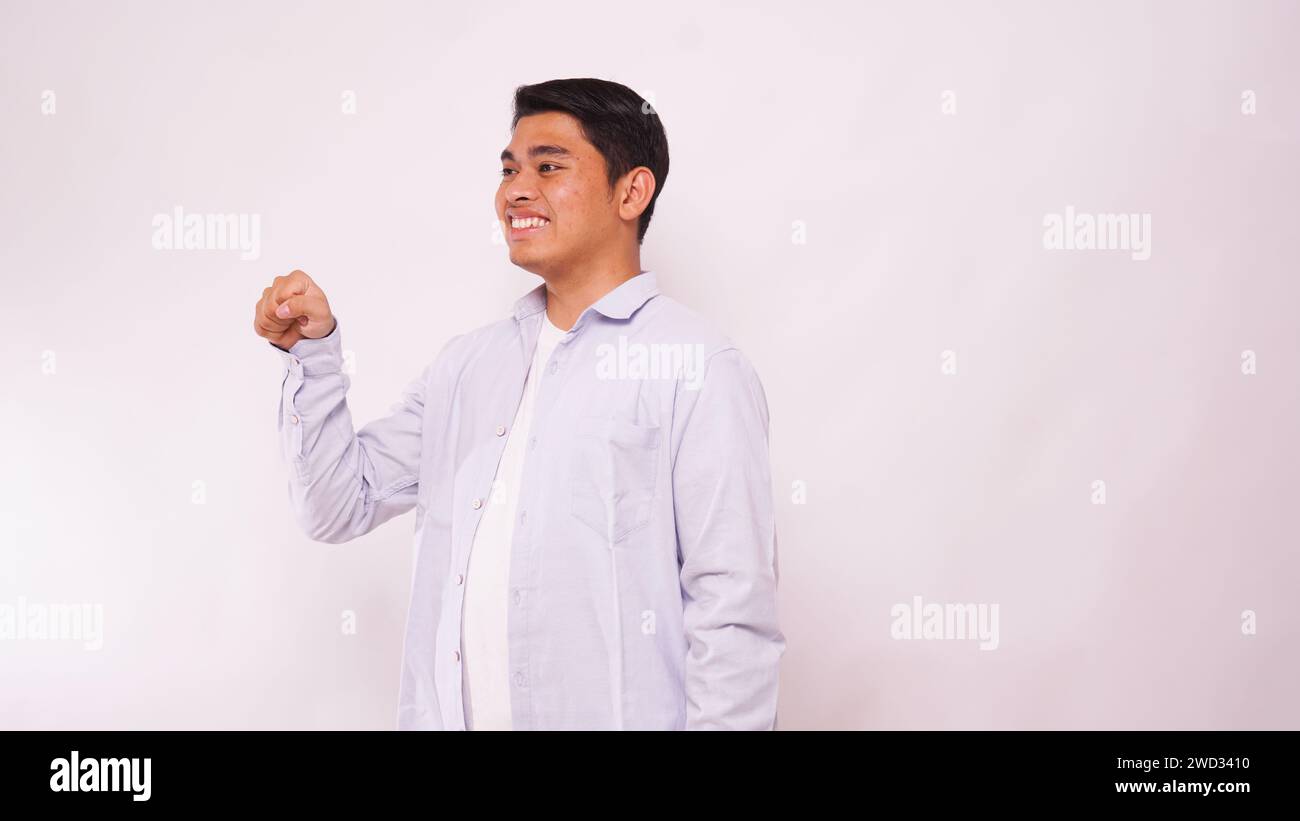 Asian man using sign language with hand. learn sign language by hand ...