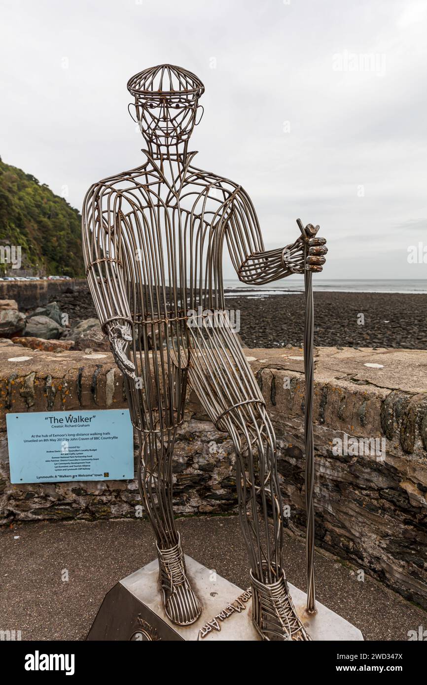 The Walker, the walker Lynmouth, the walker sculpture, metal sculpture ...