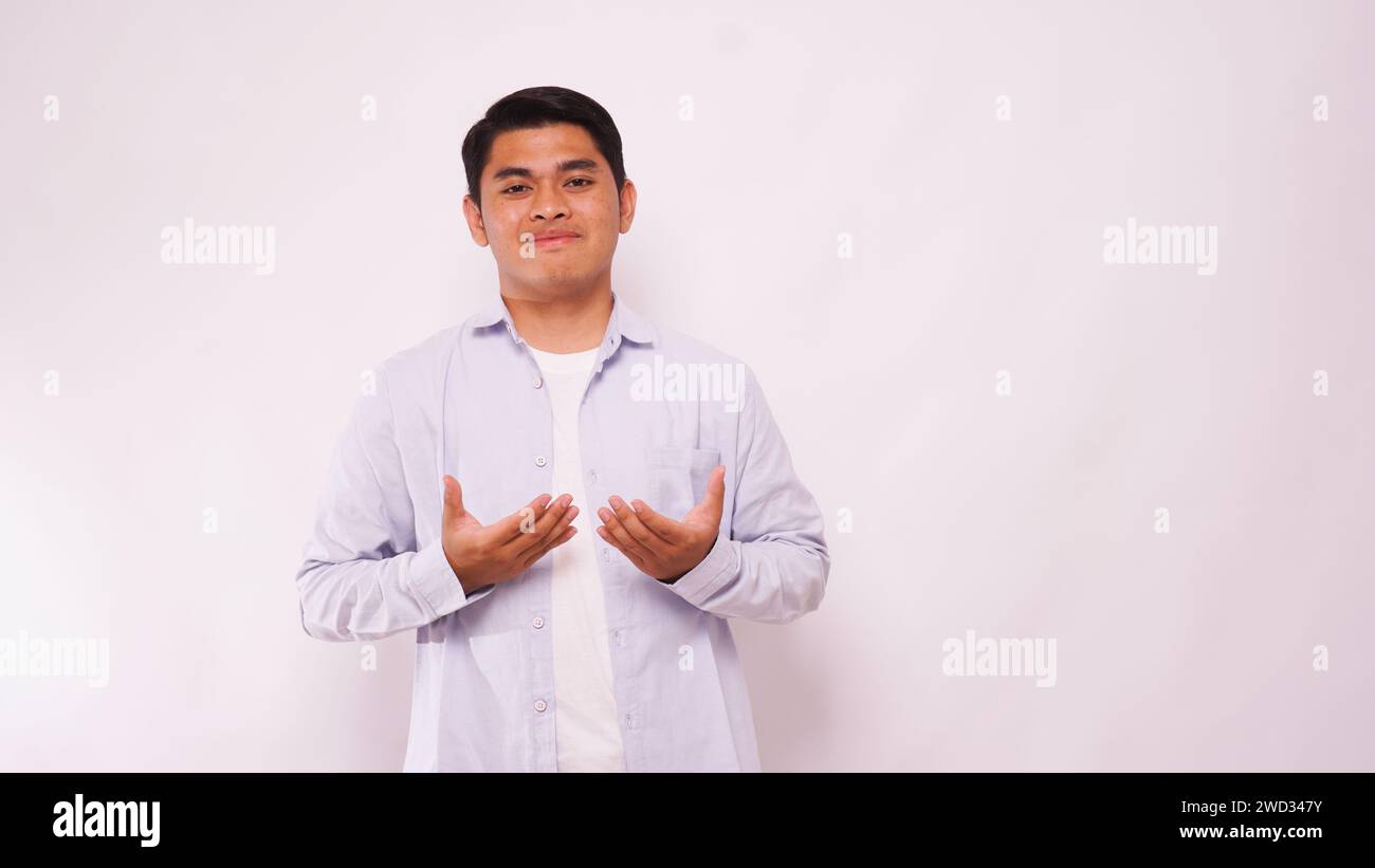 Asian man using sign language with hand. learn sign language by hand ...