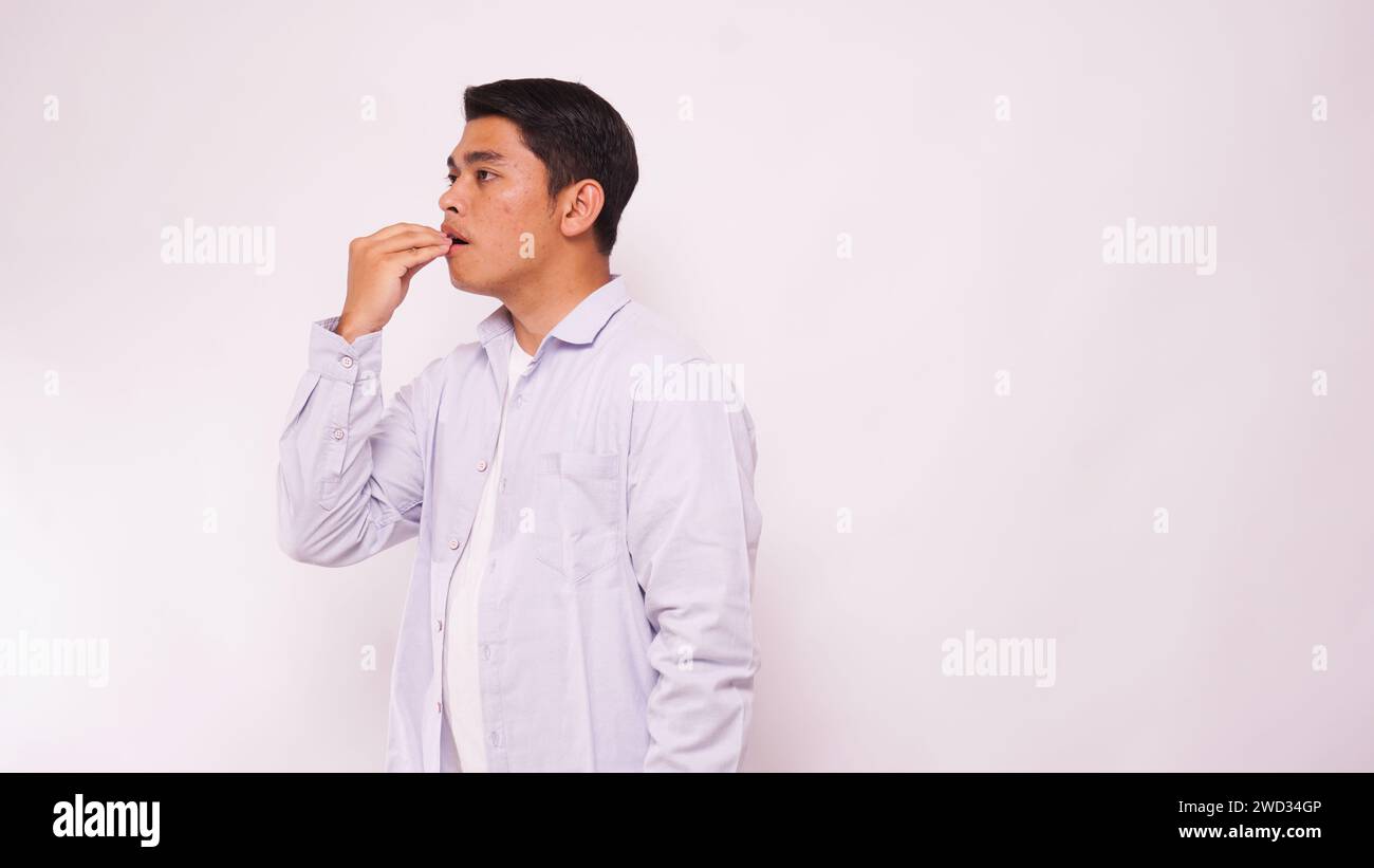 Asian man using sign language with hand. learn sign language by hand ...