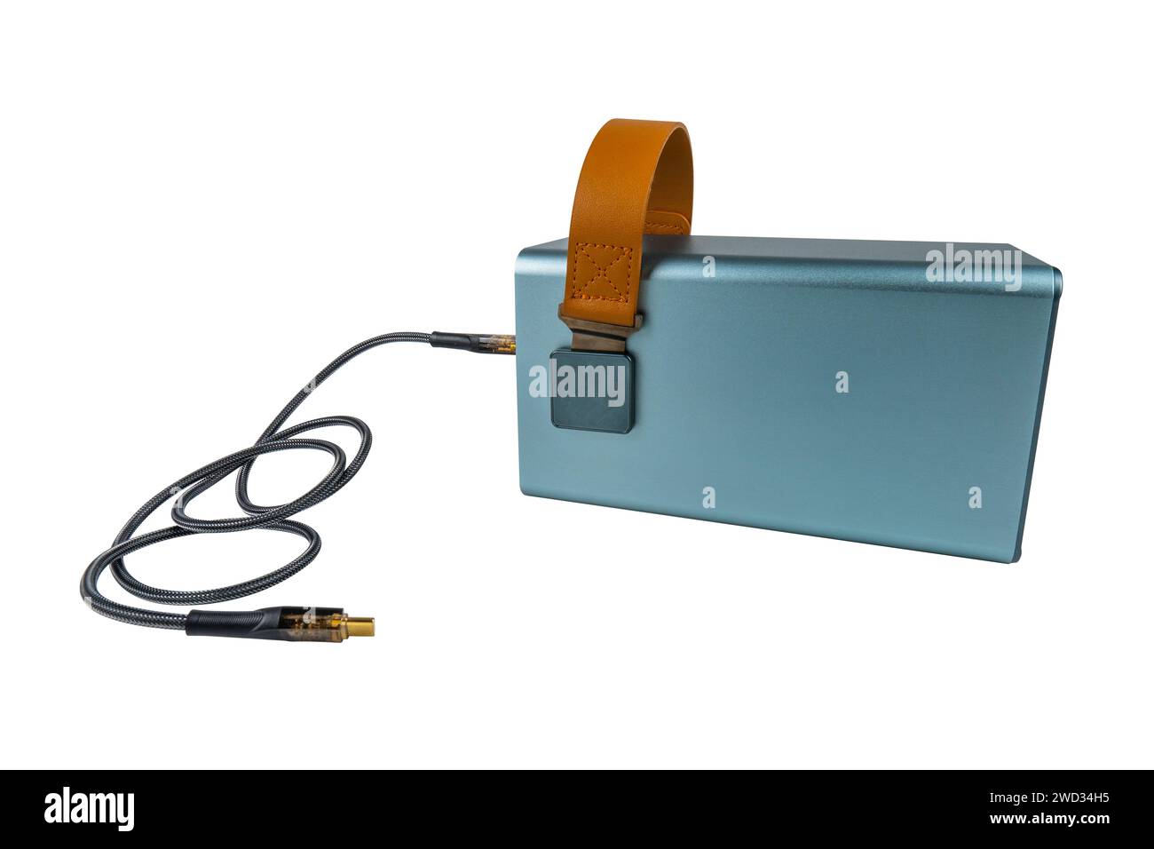 Large power bank (charging station) with USB cable, isolated on a white ...