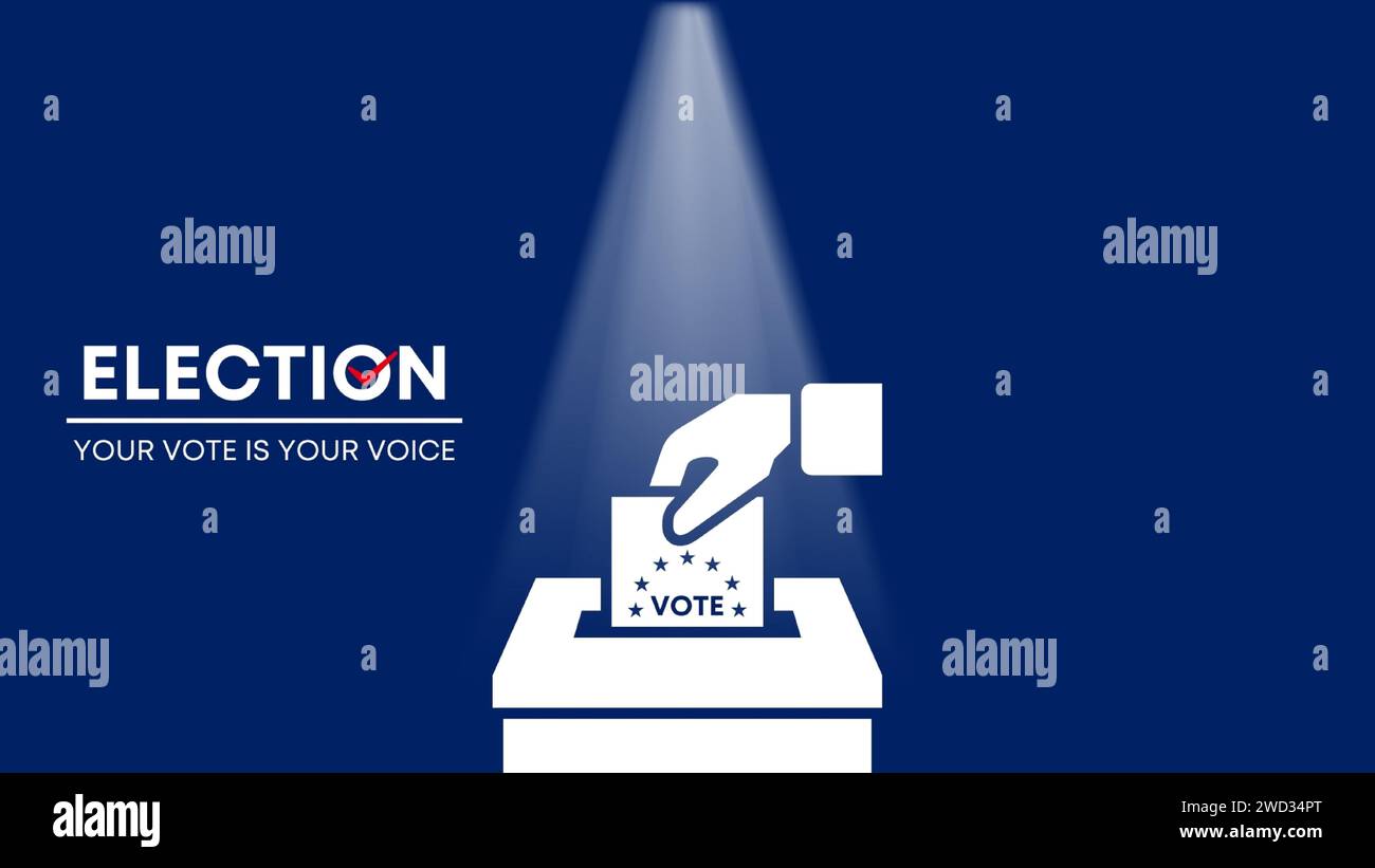 Vote ballot box. people putting paper vote into the box. Election ...
