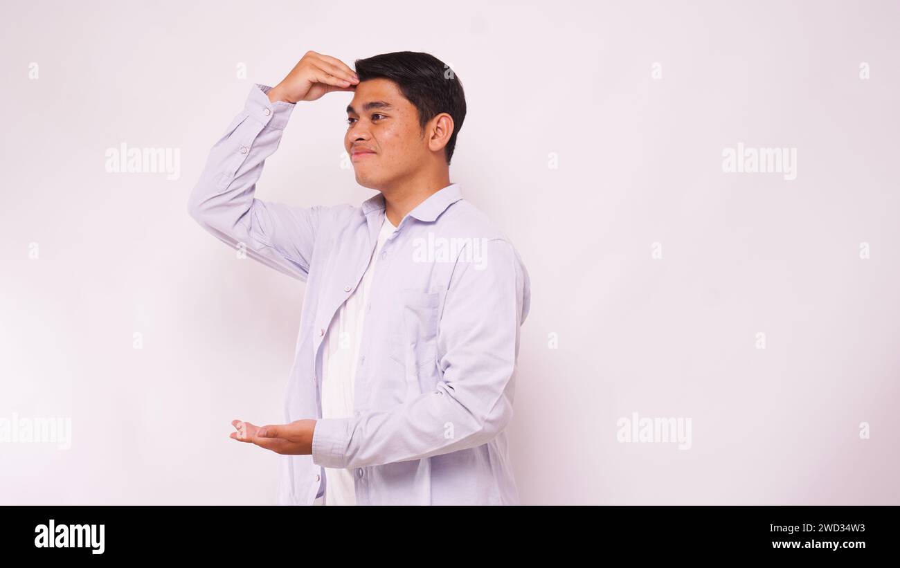 Asian man using sign language with hand. learn sign language by hand ...