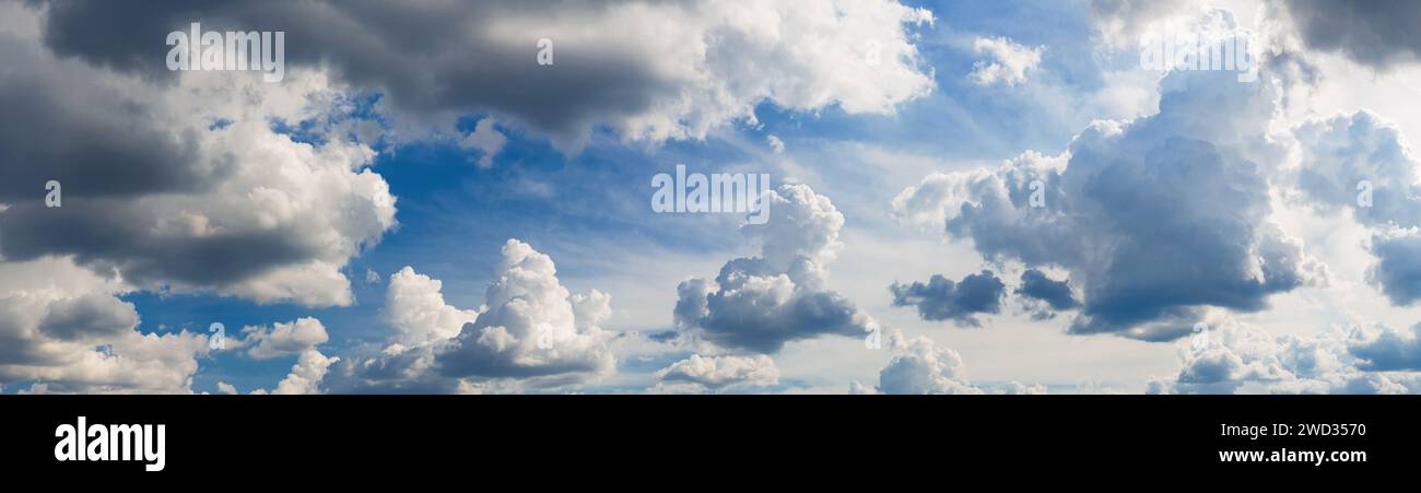 Beautiful sky with clouds at day light panorama Stock Photo - Alamy