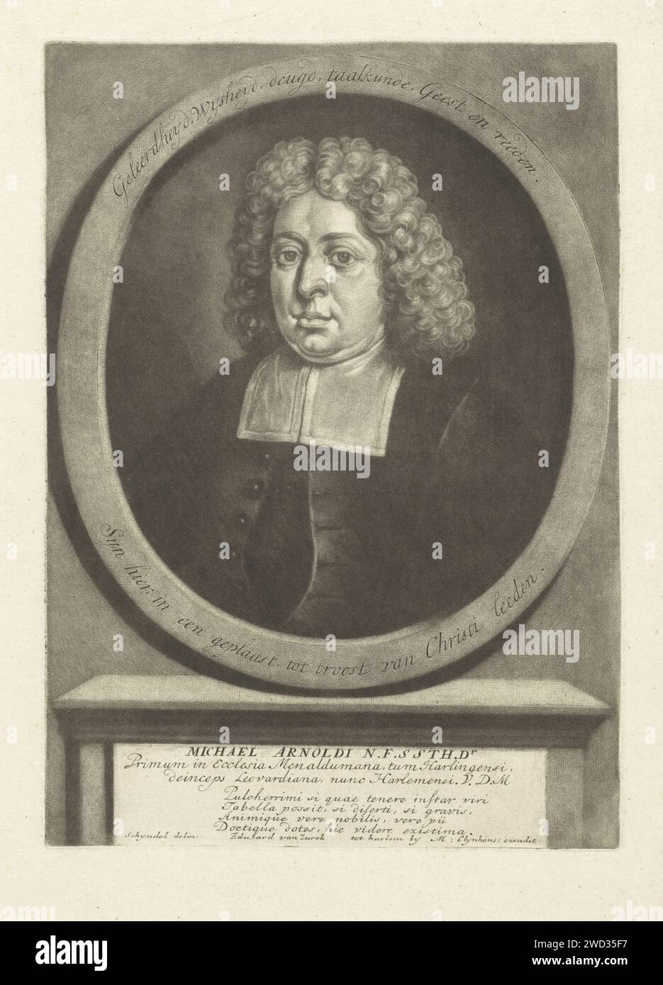 Portrait of the theologian Michael Arnoldi, Jacob Gole, after Bernardus ...