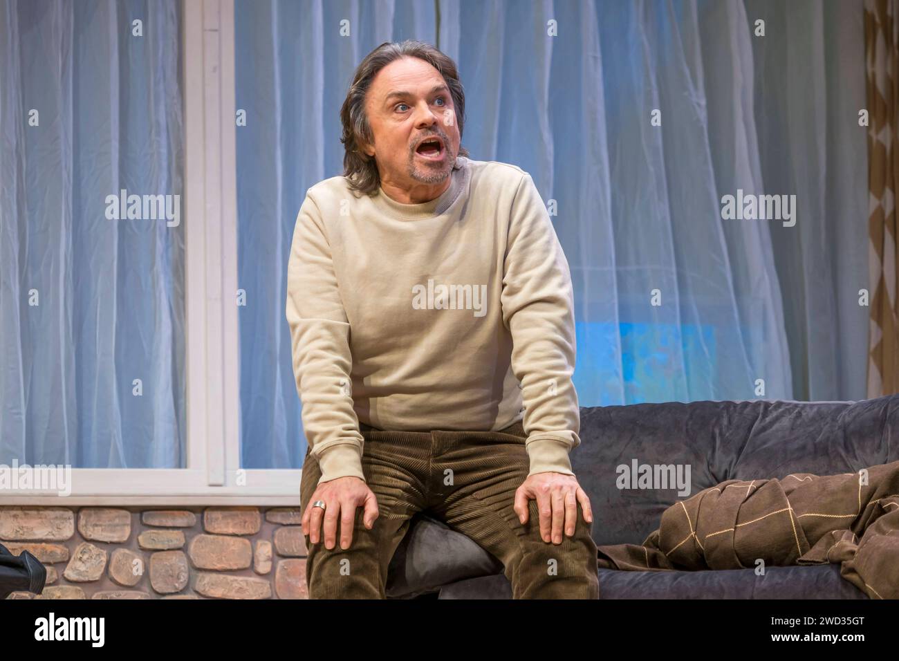 Schauspieler Sebastian Goder als Herr Bonsch, am 17.01.2024 bei der ...