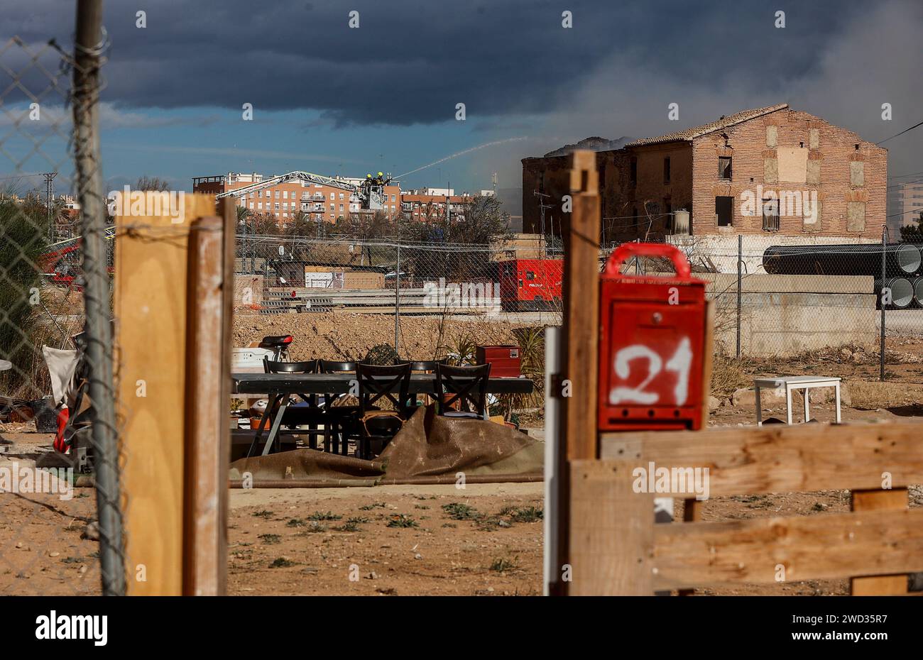 View of smoke at the site of a fire, January 18, 2024, in Valencia ...