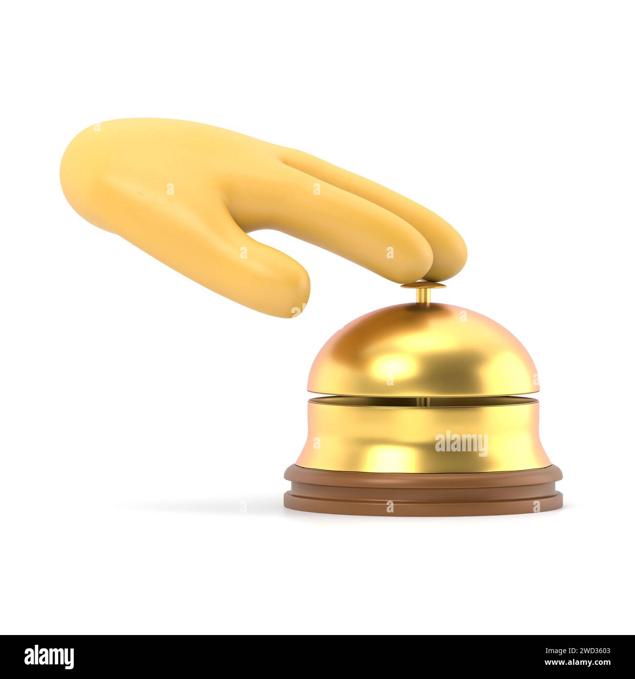 Male hand pressing service bell. Service bell,flat design style. 3d ...