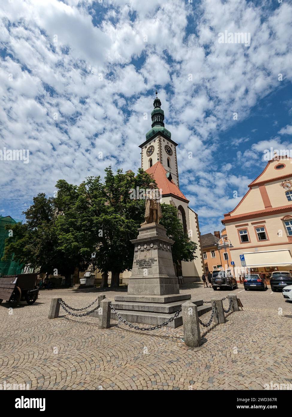 Tabor historical city center with old town square in south Bohemia ...