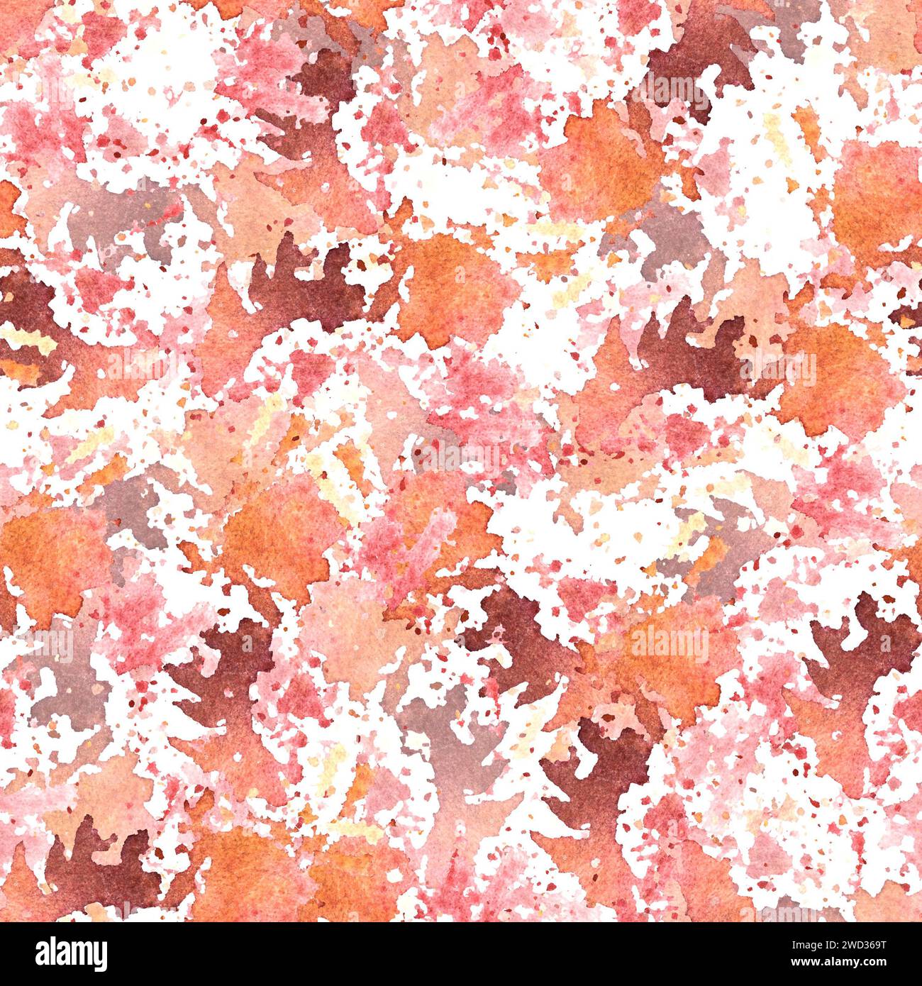 Hand-painted seamless pattern watercolor Illustration shades of autumn ...
