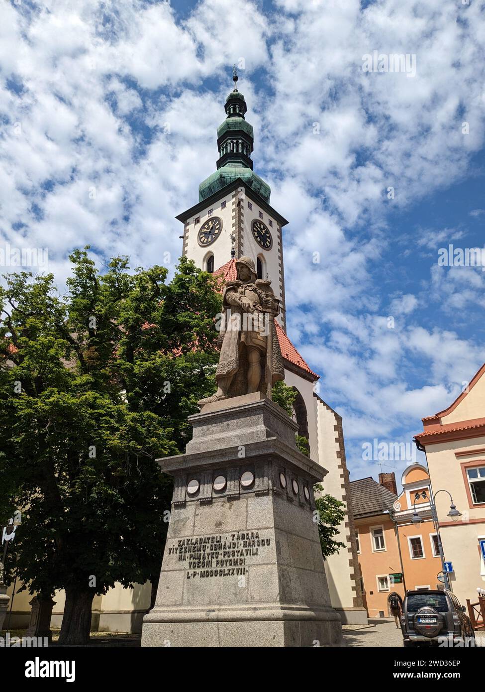 Tabor historical city center with old town square in south Bohemia ...