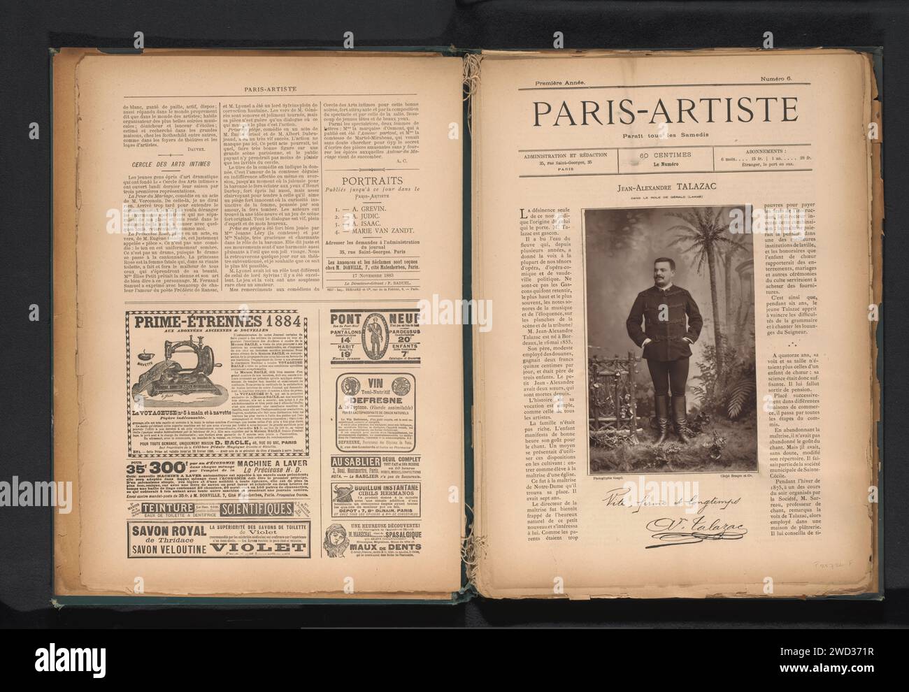 Portret van Jean-Alexandre Talazac in de rol van Gérald, Wilhelm Benque ...