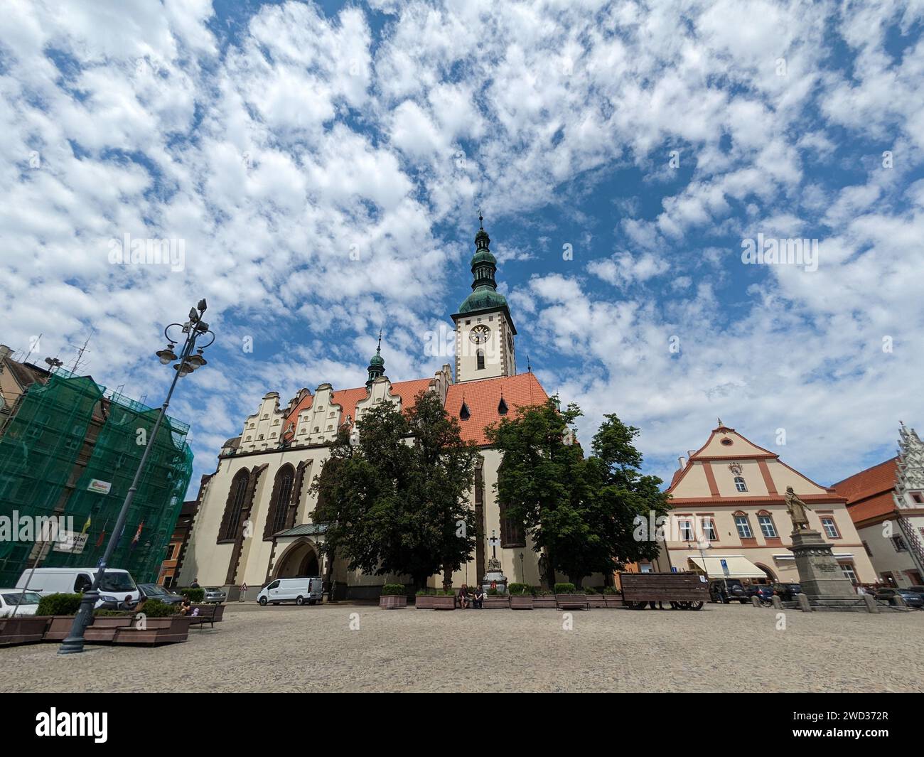 Tabor historical city center with old town square in south Bohemia ...